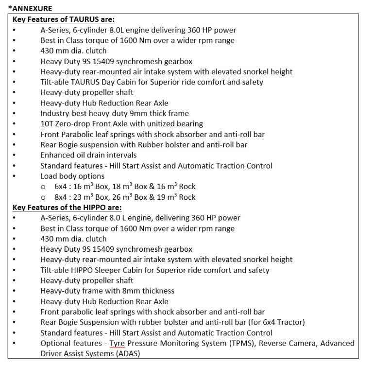 Ashok Leyland Reintroduces Iconic TAURUS and HIPPO Heavy-Duty Trucks ...